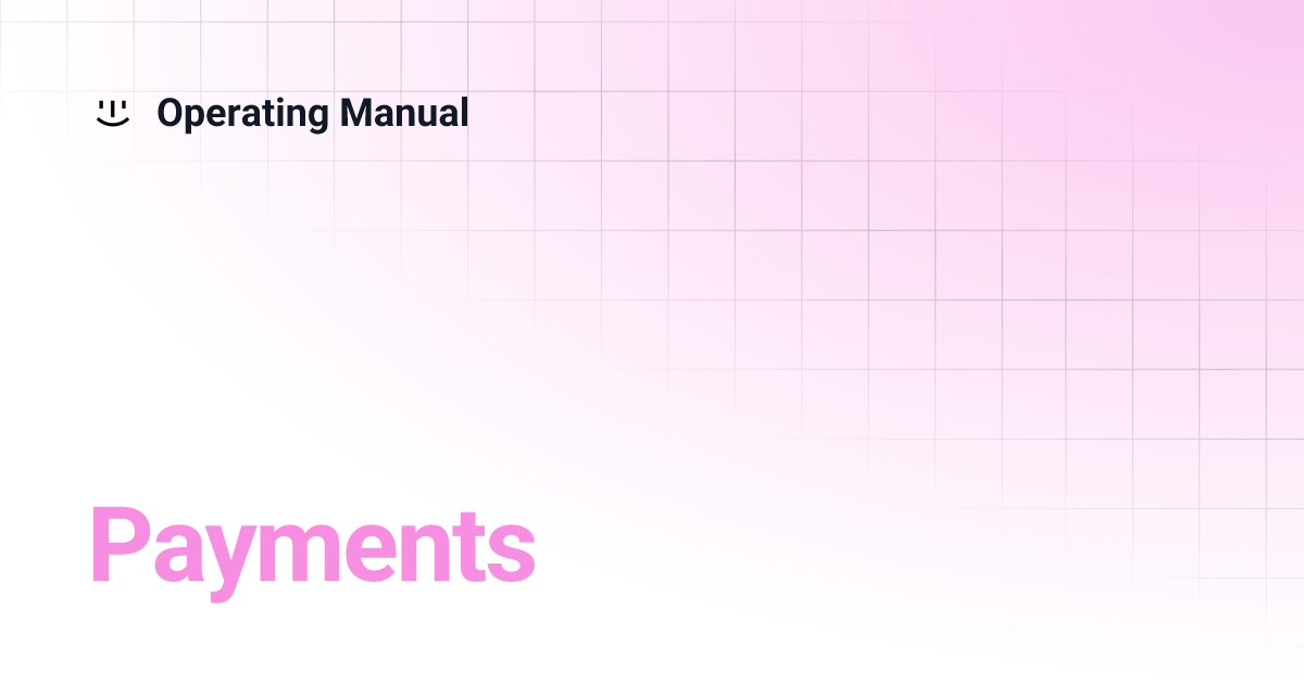 Payments | Operating Manual