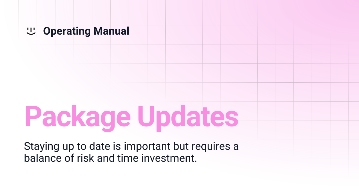 Package Updates | Operating Manual